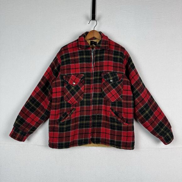 Jackets & Coats | Vintage Wool Buffalo Plaid Chore Jacket Hunting Coat ...